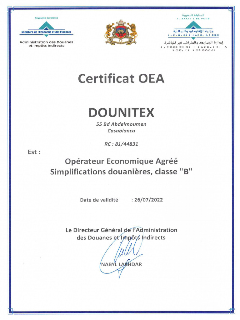Certificat Oea | PDF