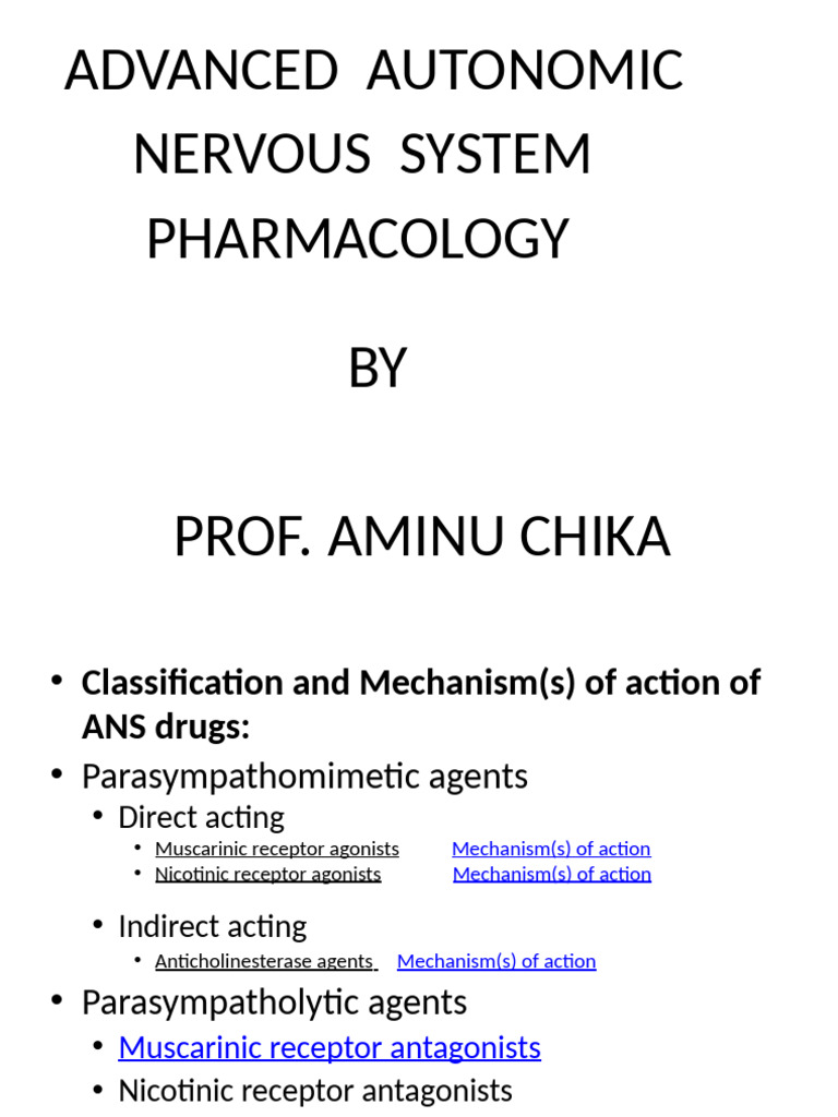 Advanced ANS Pharmacology5 (Autosaved) (Autosaved) | PDF ...