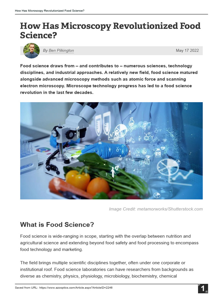 How Has Microscopy Revolutionized Food Science | PDF | Microscopy | Food Science