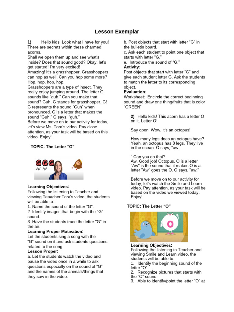Lesson Exemplar in Script | PDF | Learning