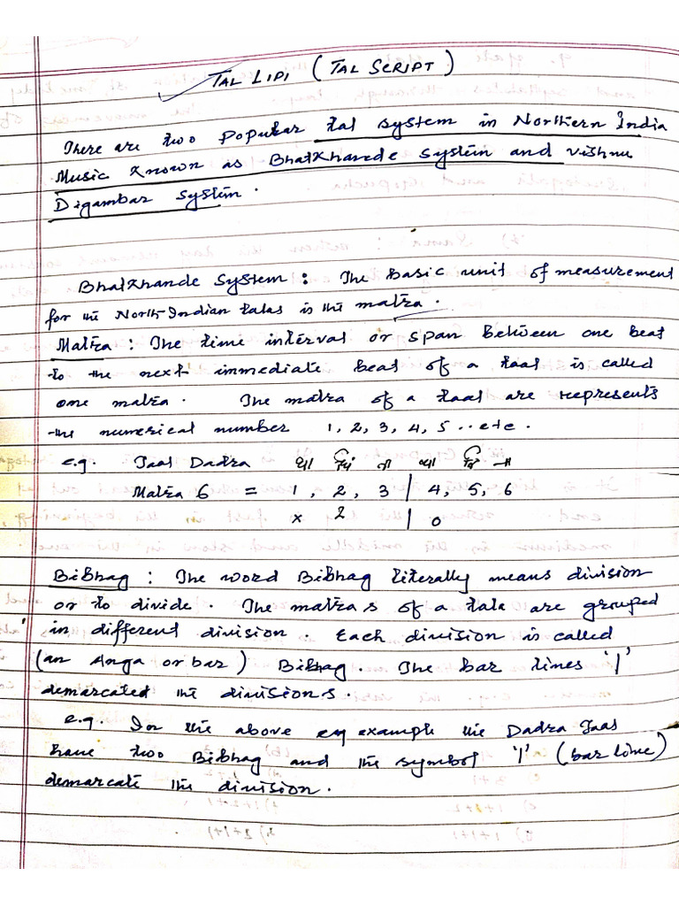 Bhatkhande Notation | PDF