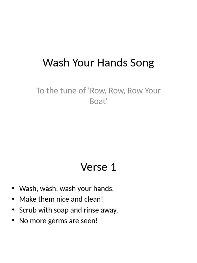 Wash Your Hands Song | PDF