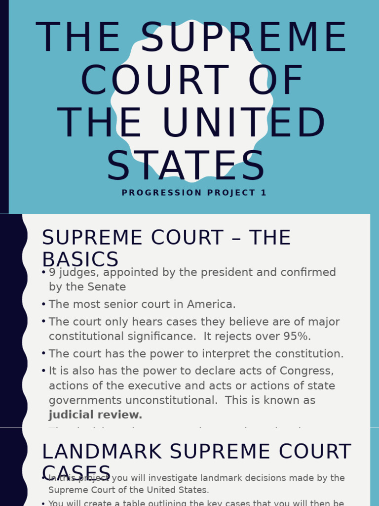 Progression Project - Supreme Court Cases Instructions | PDF