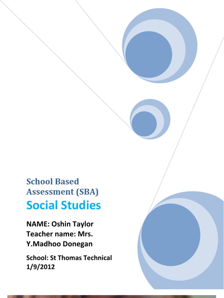 Oshin Taylor Social Studies SBA | PDF | Physical Therapy | Substance Abuse