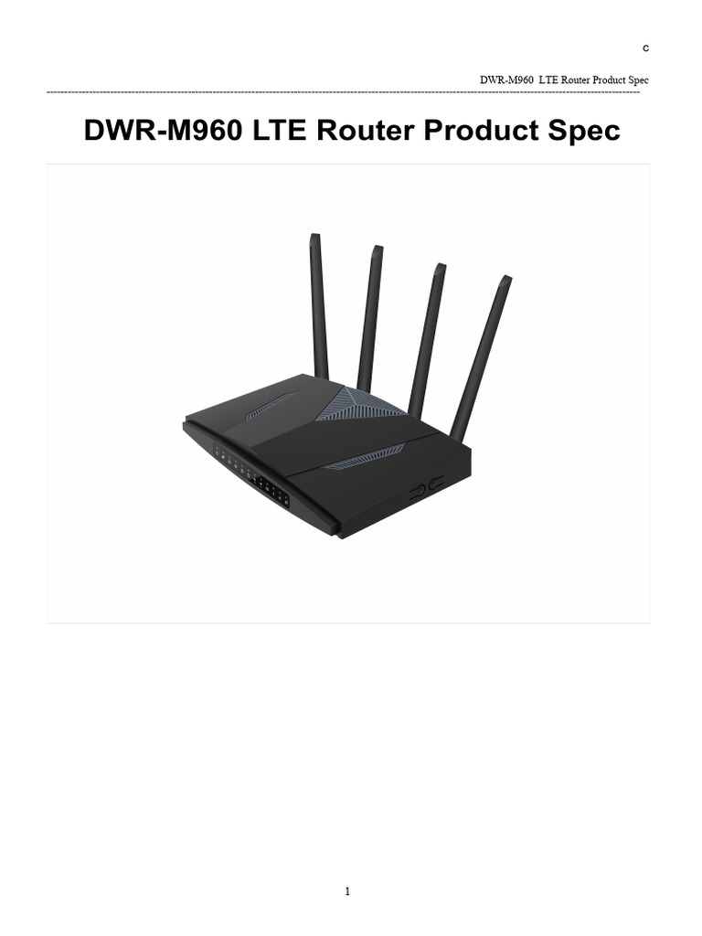 DWR-M960 LTE Router Product Spec | PDF | Ieee 802.11 | Wi Fi