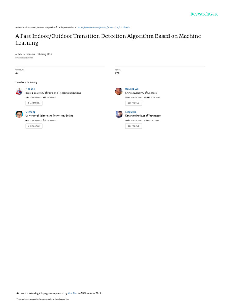 Sensors 19 00786 - Final | PDF | Statistical Classification | Machine Learning