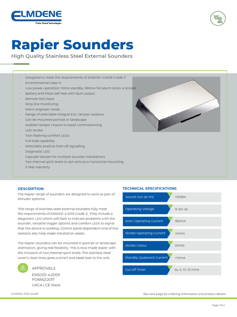 Elmdene Rapier ELM0004-2024 Issue 8 | PDF | Light Emitting Diode ...