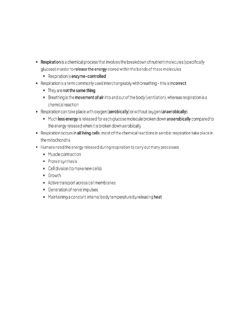 Chapter 10 Respiration | PDF