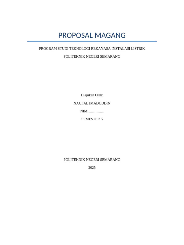 Proposal Magang Naufal Imaduddin | PDF