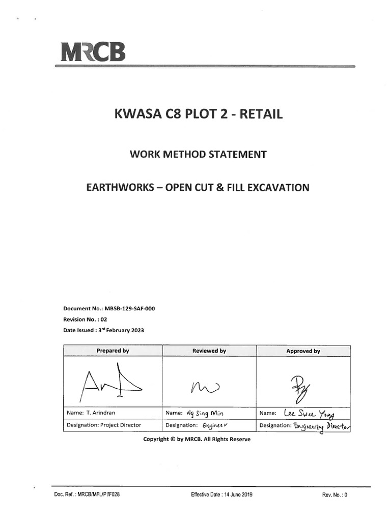 SNSQR-129TP2-TP01-SAF-00001-02-Work Method Statement - Amended - APPROVED | PDF