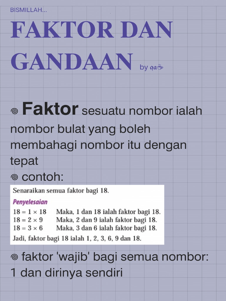 MT f1 (2) Faktor Dan Gandaan | PDF