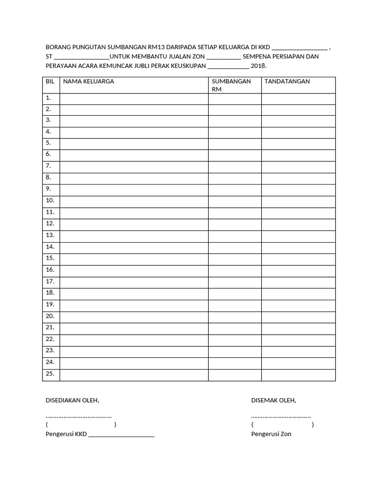 Borang Pungutan RM13 | PDF