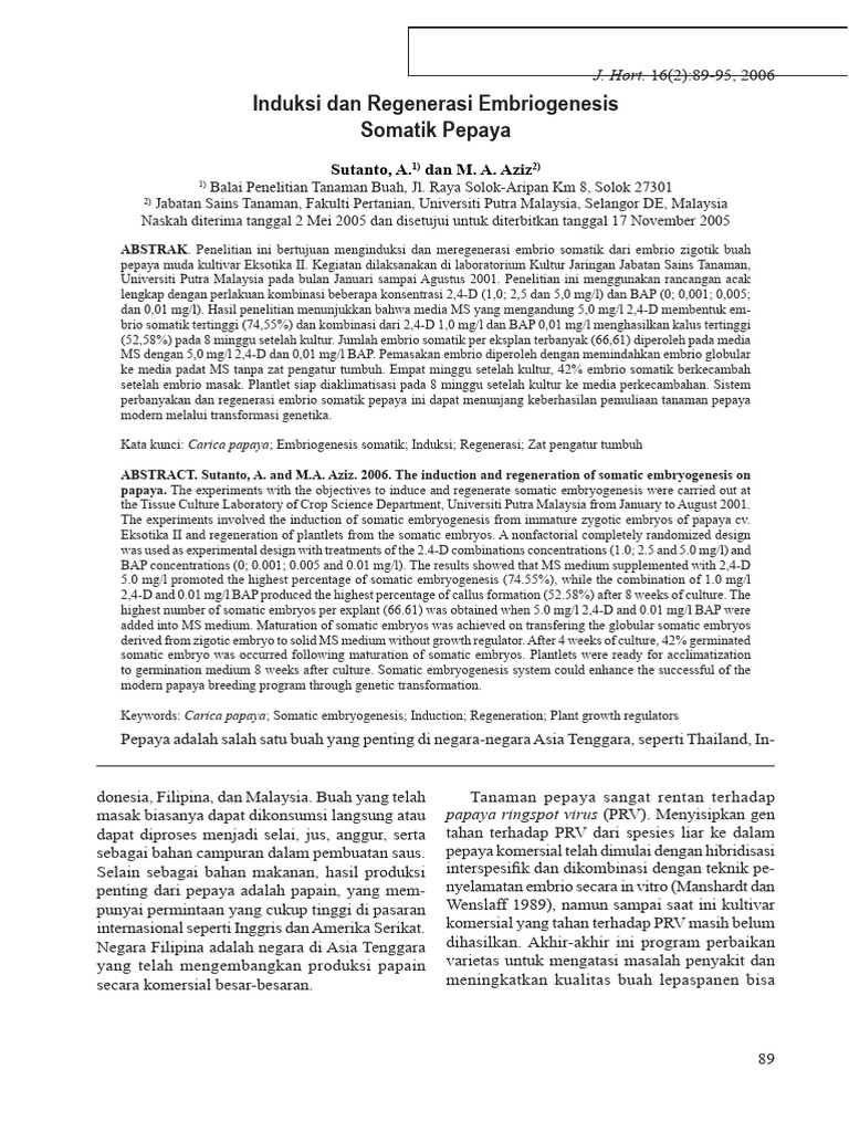 ID Induksi Dan Regenerasi Embriogenesis Som | PDF