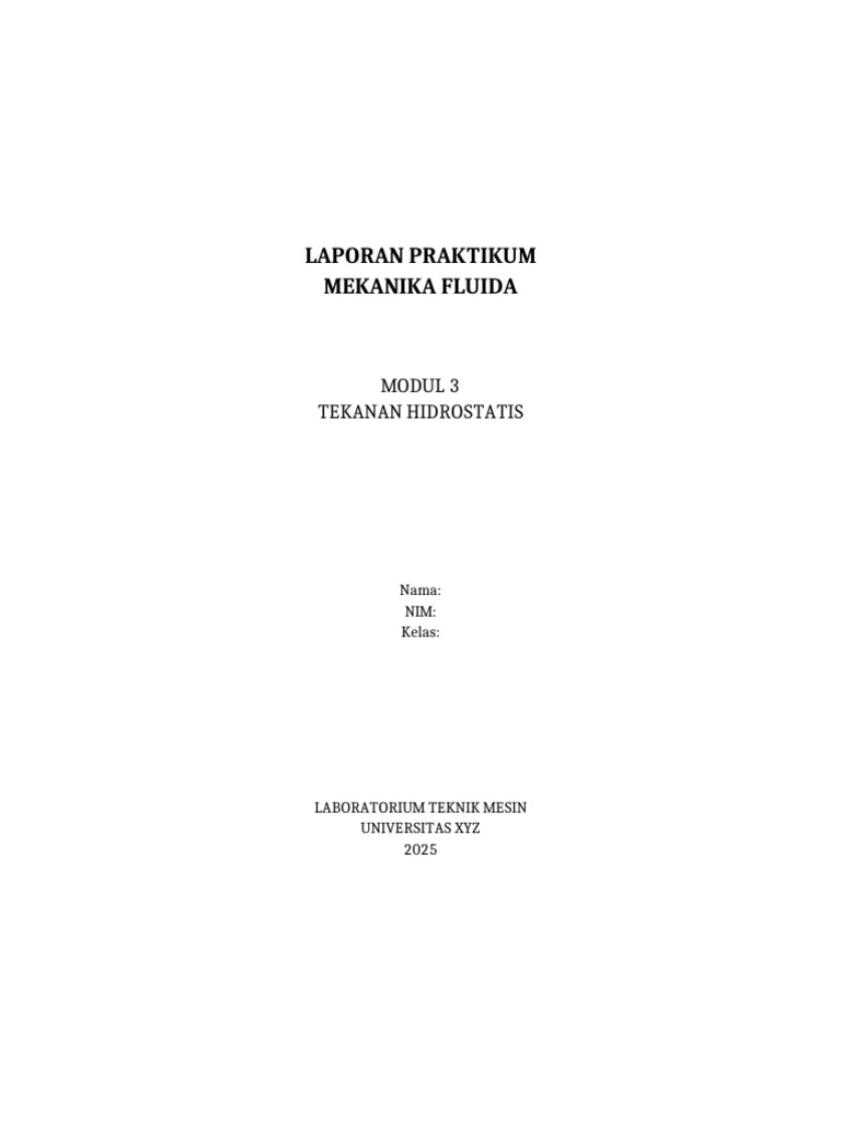 Laporan Praktikum Tekanan Hidrostatik Lengkap | PDF