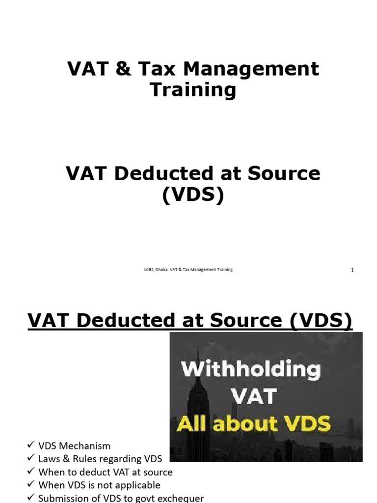 Class 6 - VAT - VDS - 6 May 23 | PDF | Value Added Tax | Taxes