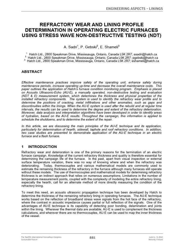Refractory Wear and Lining Profile | PDF | Waves | Elasticity (Physics)