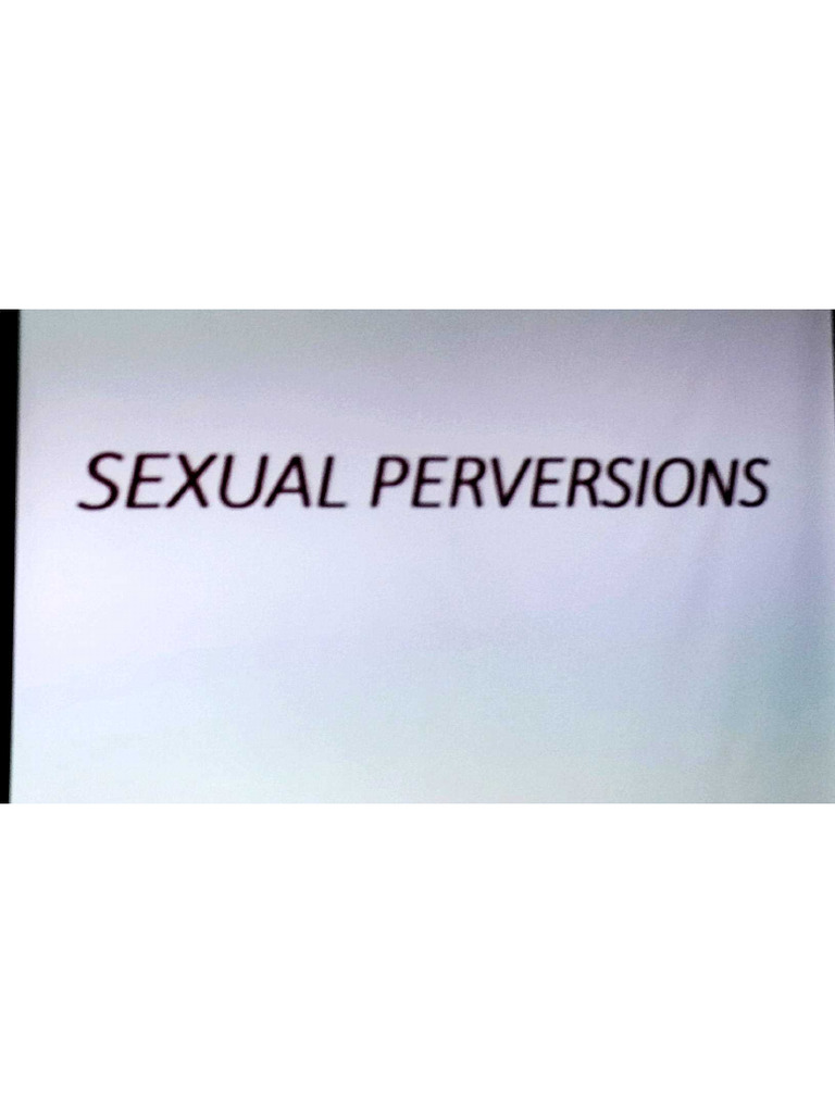 Sexual Perversions | PDF