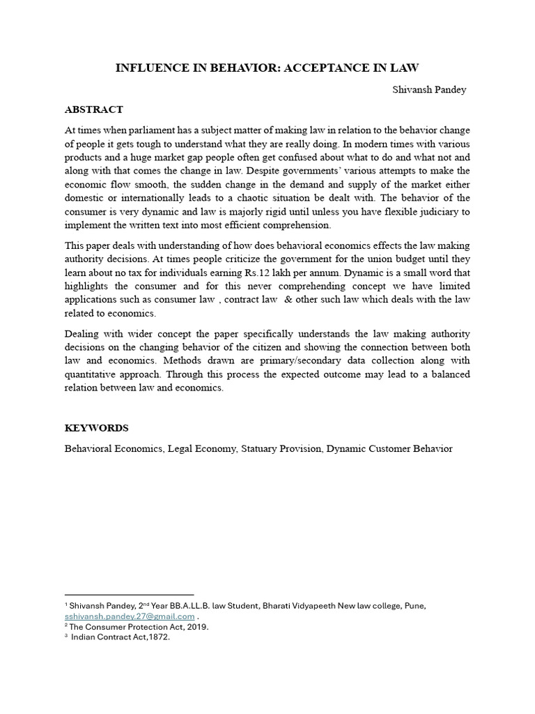 Influence in Behavior Acceptance in Law | PDF
