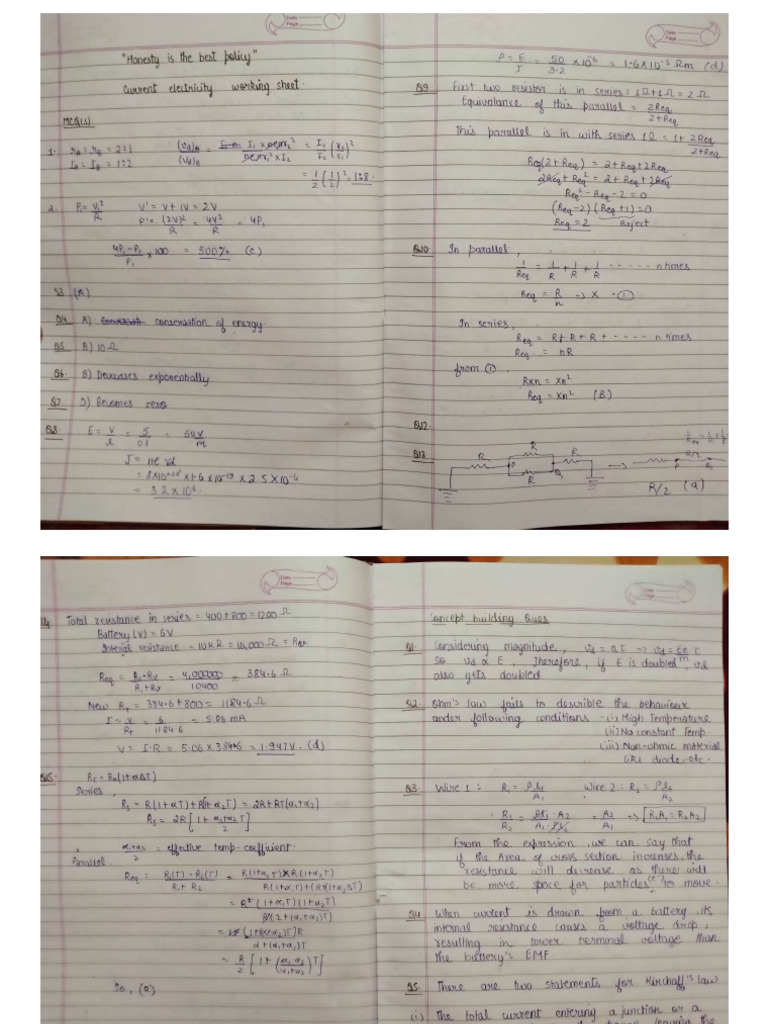 Current Electricity Solution | PDF