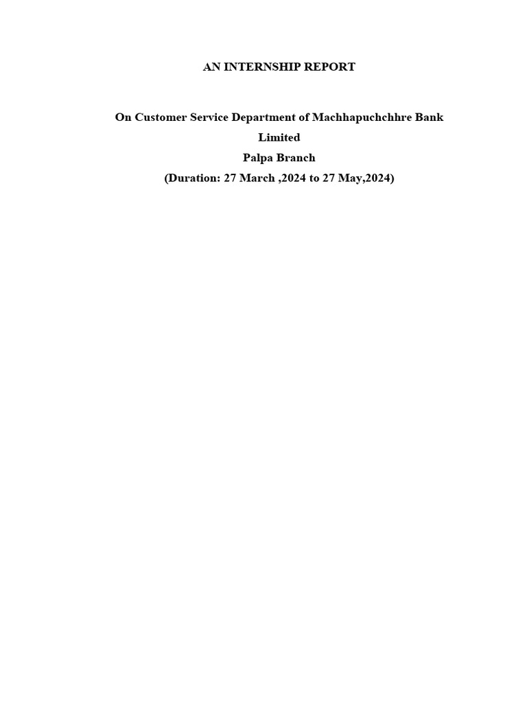 An Internship Report by Krisha 2 | PDF | Banks | Money
