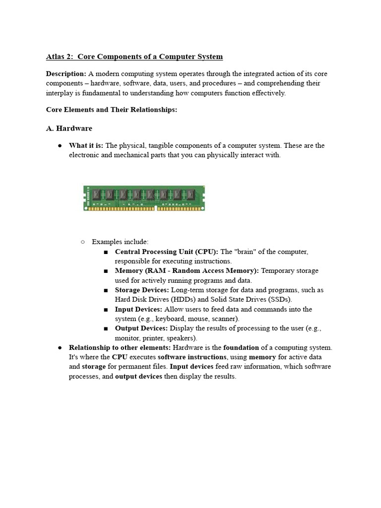 Atlas 2 - Core Components of A Computer System | PDF | Computer Data ...