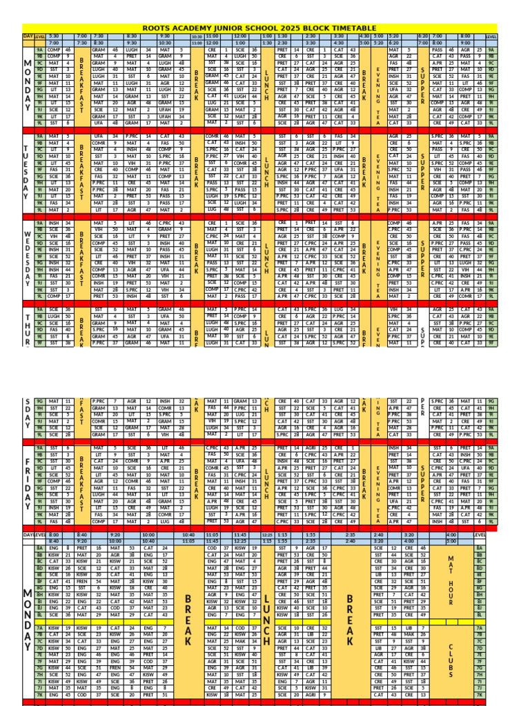 2025 Term 2 Timetable-3 | PDF