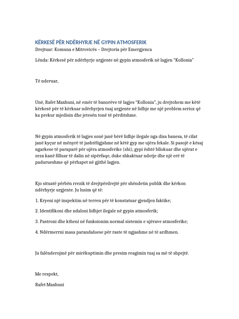 Kerkese Per Nderhyrje Gypi Atmosferik 16-04-2025 | PDF