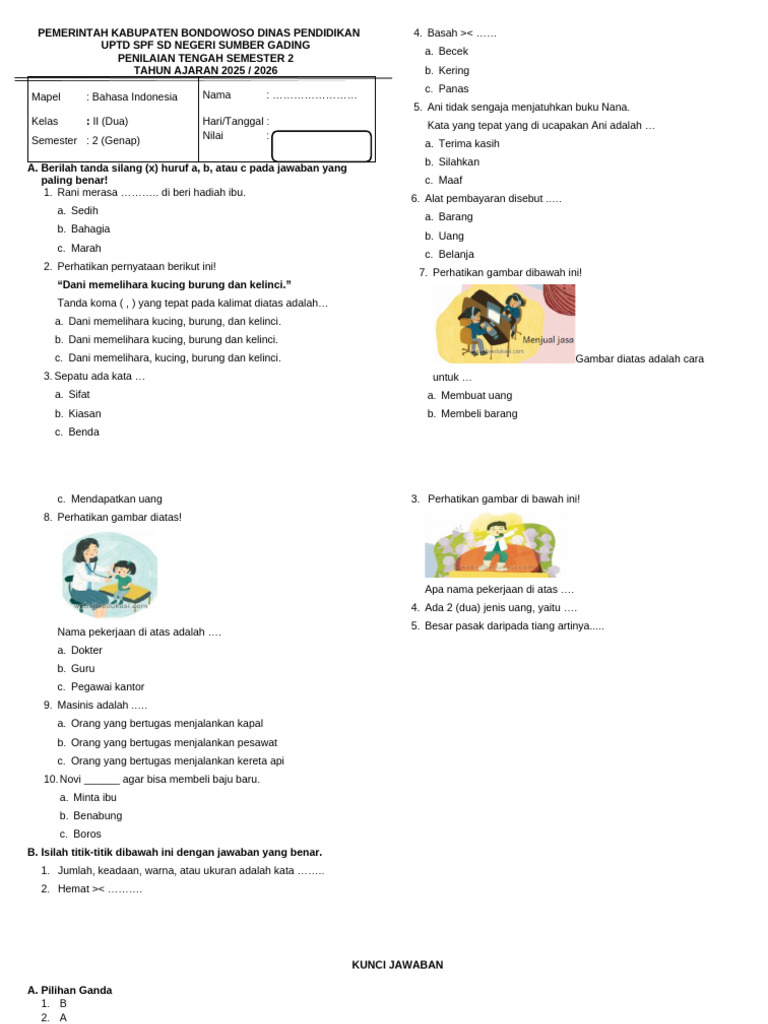 STS 2 Kelas II - Bhs Indonesia | PDF