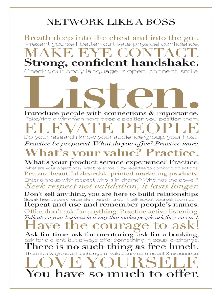Network Like A Boss Poster V2 | PDF