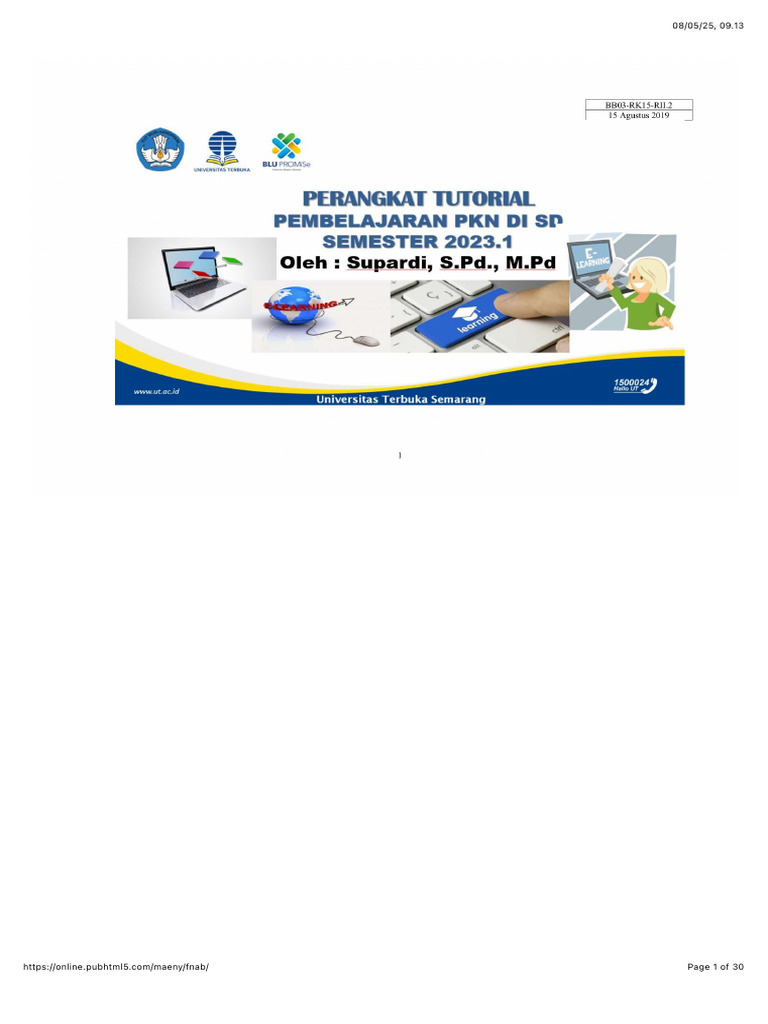 Sat Rat Pembelajaran PKN Di SD | PDF