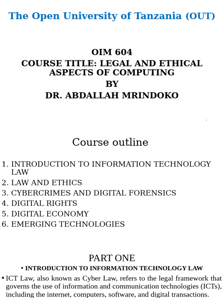 Ethical and Legal Issues of Ict New-25 | PDF | Cybercrime | Jurisdiction