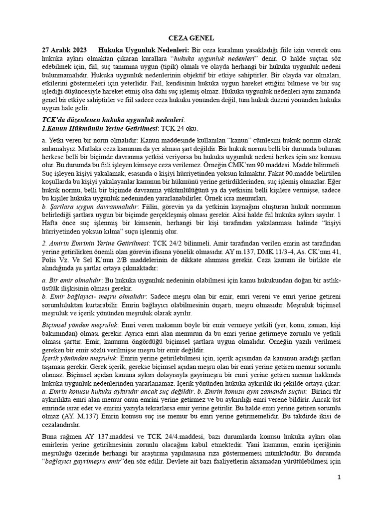 Ceza Genel II.Dönem | PDF