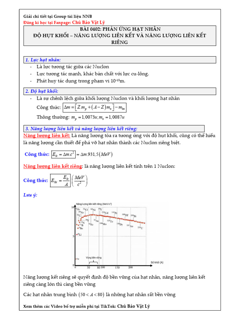 BÀI 0402 - ĐỘ HỤT KHỐI - NLLK VÀ NLLK RIÊNG | PDF