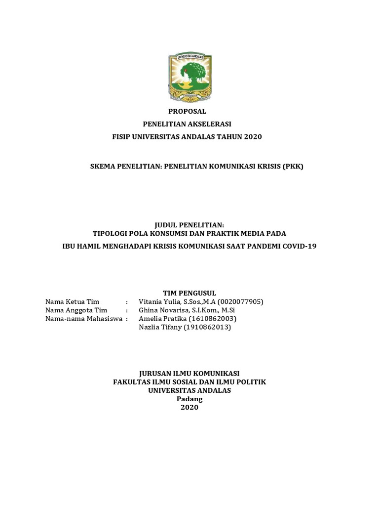 Proposal Penelitian Akselerasi FISIP 2020 | PDF