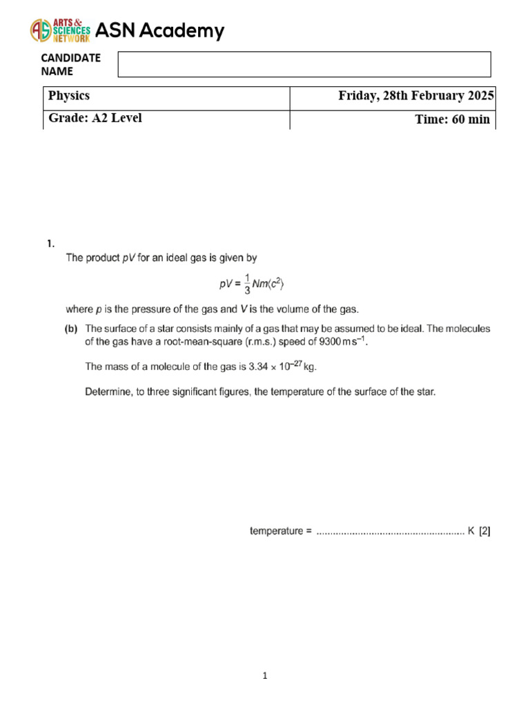 Phy A2 28 2 2025 | PDF