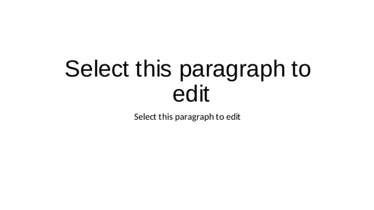 Select This Paragraph To Edit | PDF