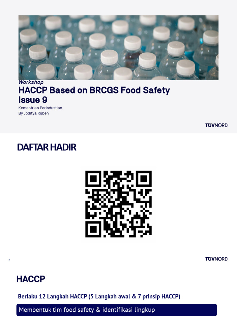 Workshop Haccp Brcgs I9 | PDF