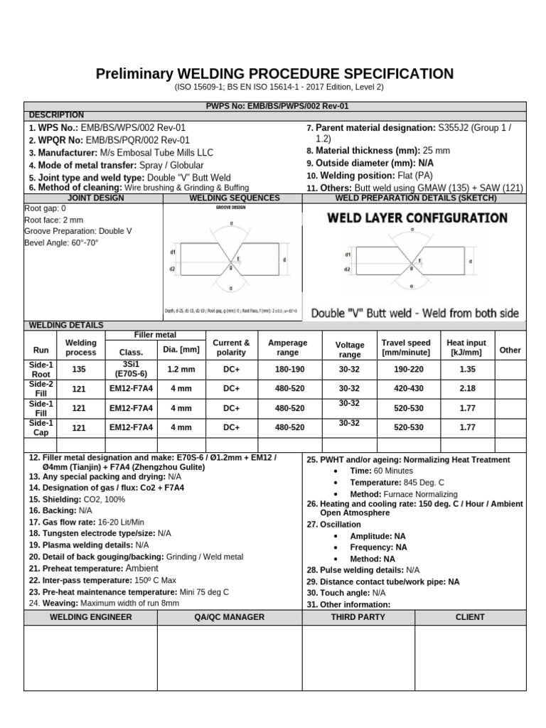 Welding Qualification - PWPS-002 | PDF | Welding | Construction