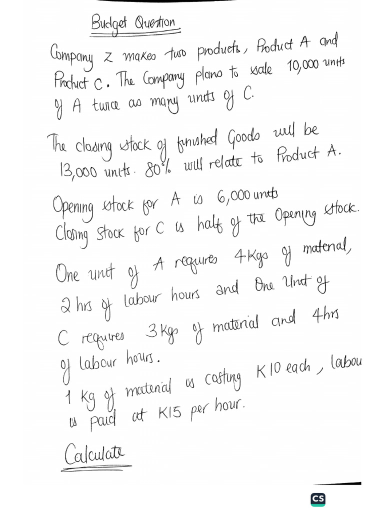 Budget Question | PDF