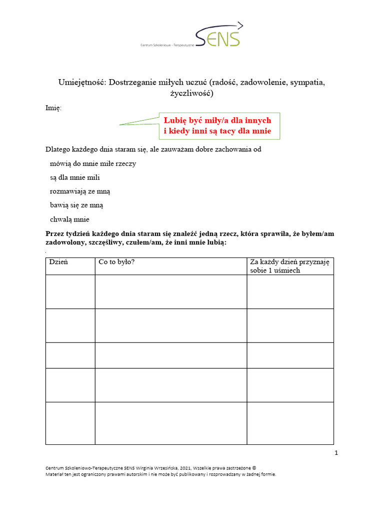 Karta Wyzwania Zauwazam Mile Rzeczy 2508906 | PDF