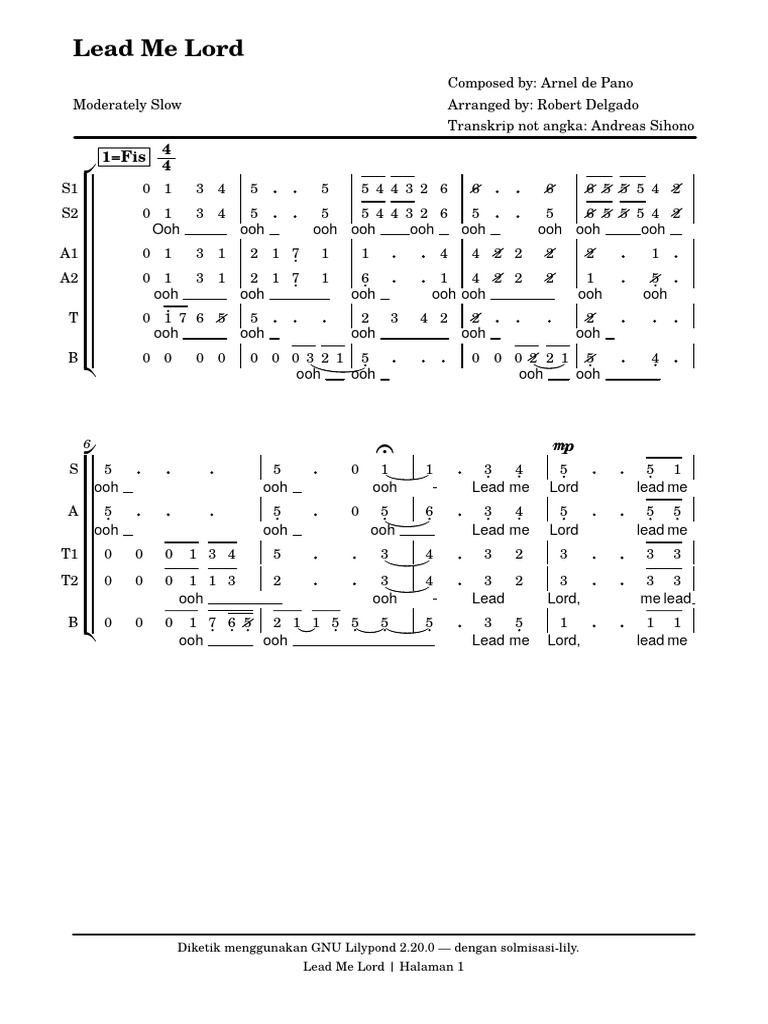 Lead Me Lord Sheet Music Guide | PDF | Locomotives