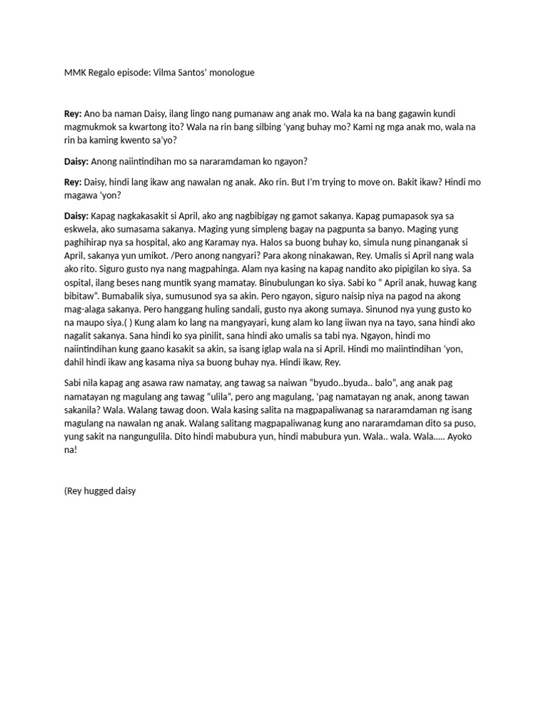 MMK Regalo Episode | PDF
