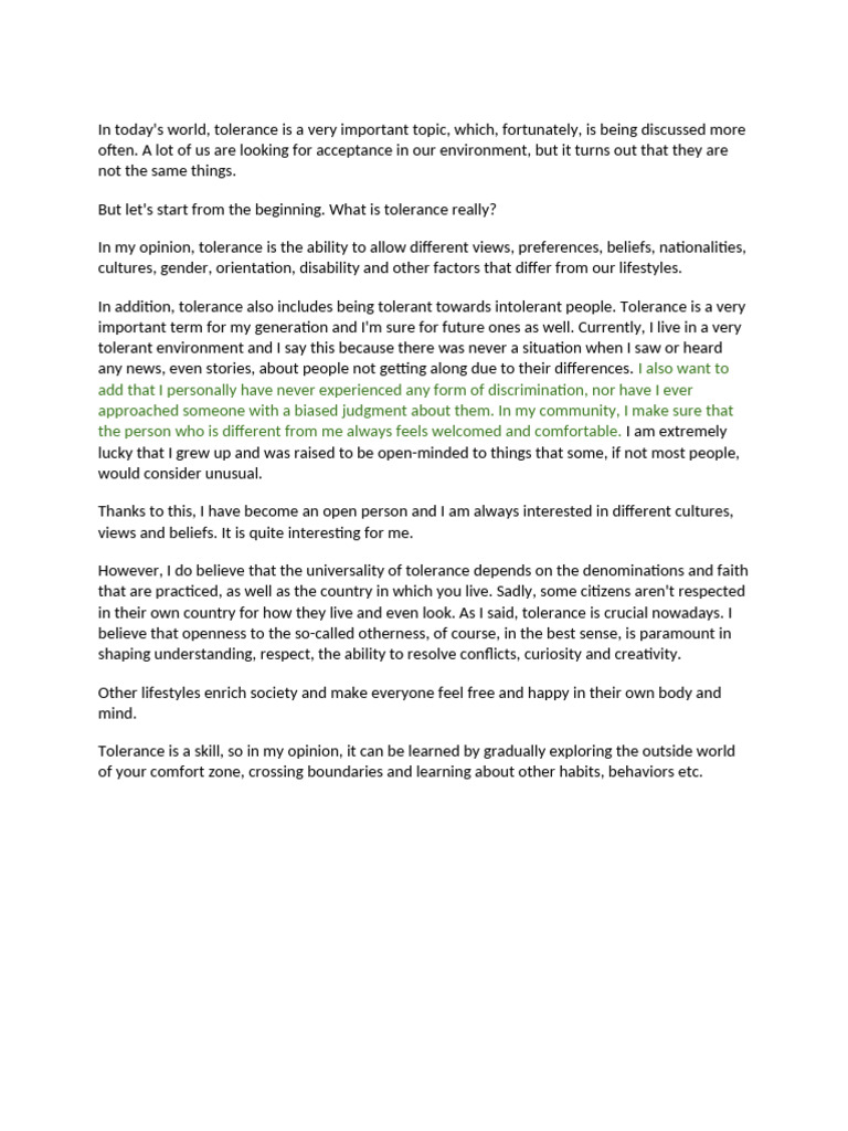 Understanding Tolerance in Society | PDF