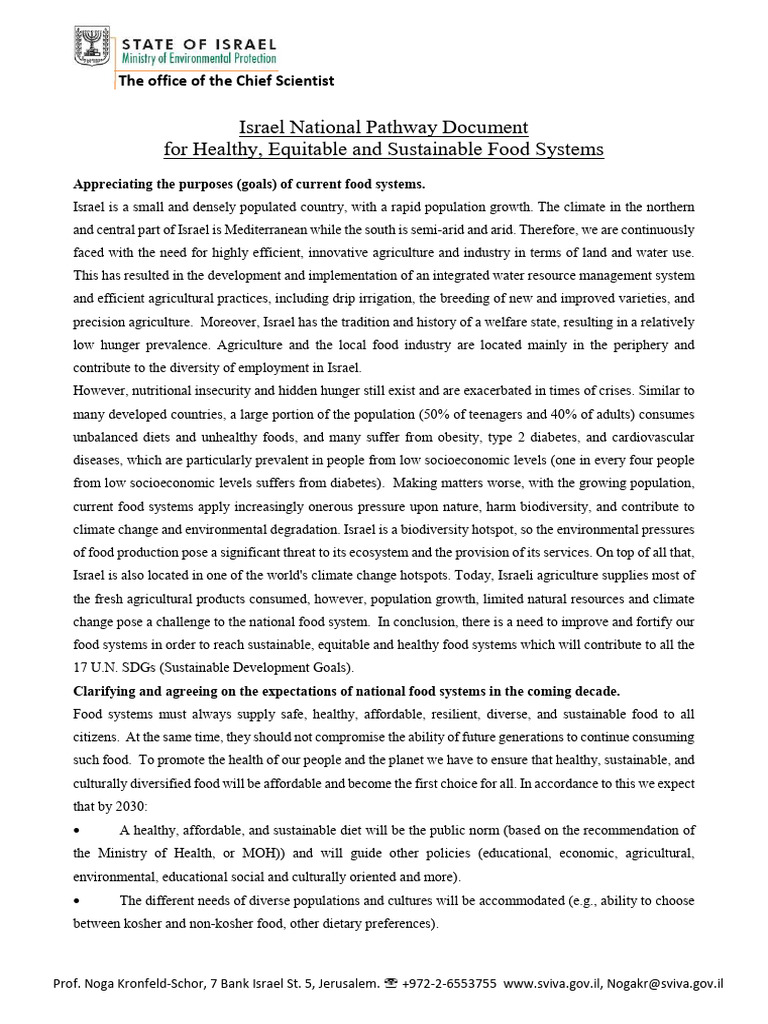 2021-09-19-en-Israel-National-Pathway-document | PDF | Agriculture ...