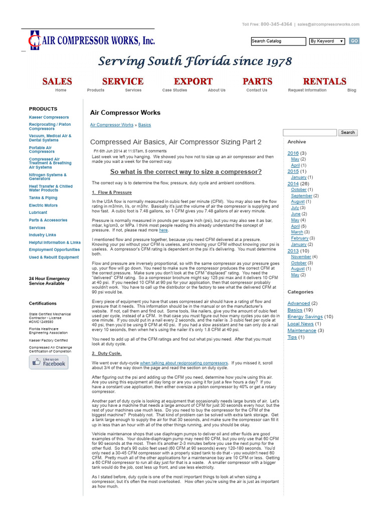 Compressed Air Basics Air Compressor Sizing Part 2 | PDF | Energy ...