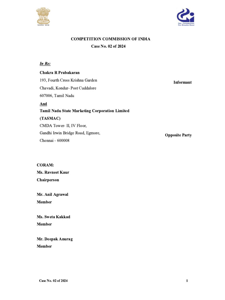 CCI Order in Case 02 of 2024 | PDF