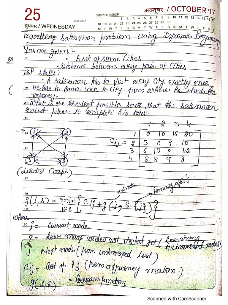 4.4.21 Daa TSP Using Branch and Bound Handwritten Note | PDF