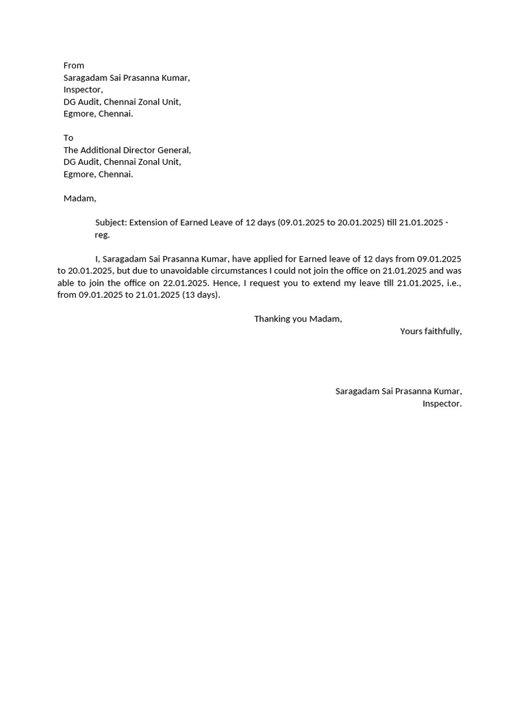 Extension of Leave | PDF