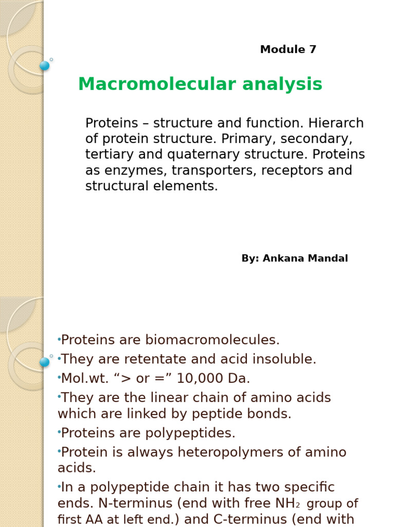 Macromolecule - Module7 | PDF | Proteins | Cell Signaling