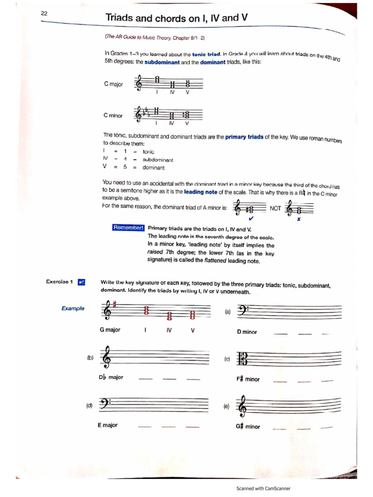 Triads and Chords On I IV V | PDF
